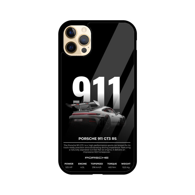 Motorium-Porsche 911 GT3 RS Detailed IPhone Glass Case – Thefabinc